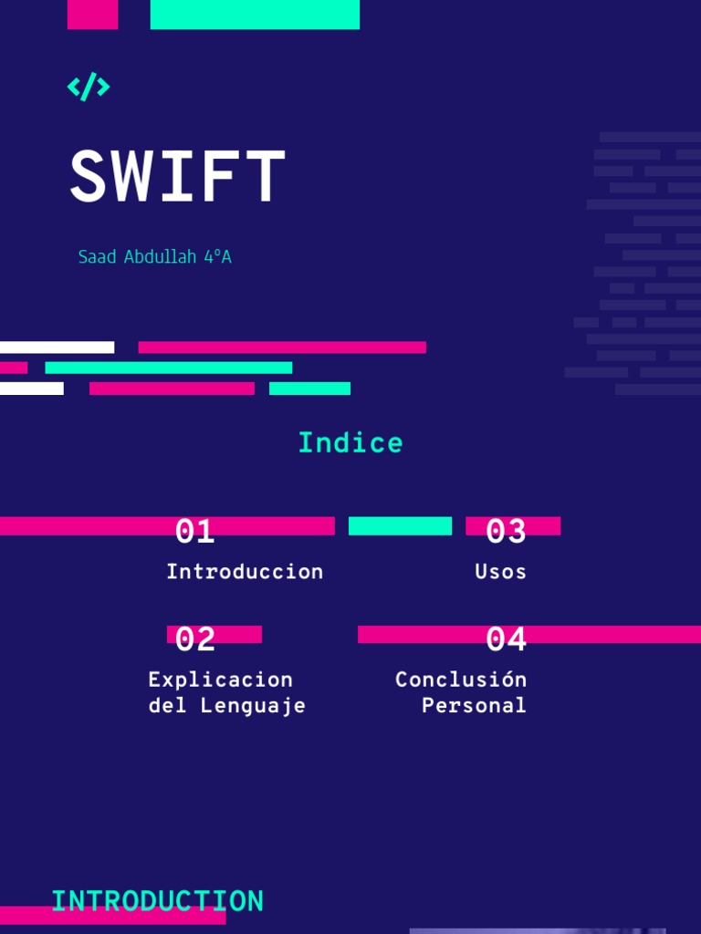 Swift: Saad Abdullah 4ºA | PDF | Swift (lenguaje de programación ...