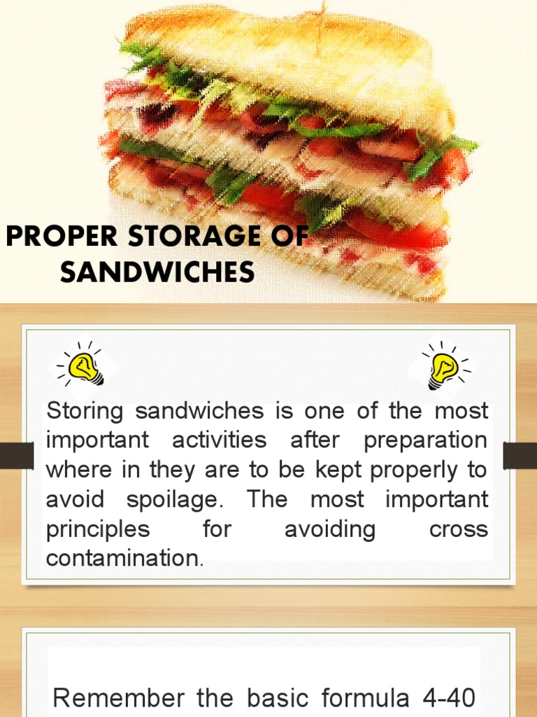 Proper Storage of Sandwiches | PDF