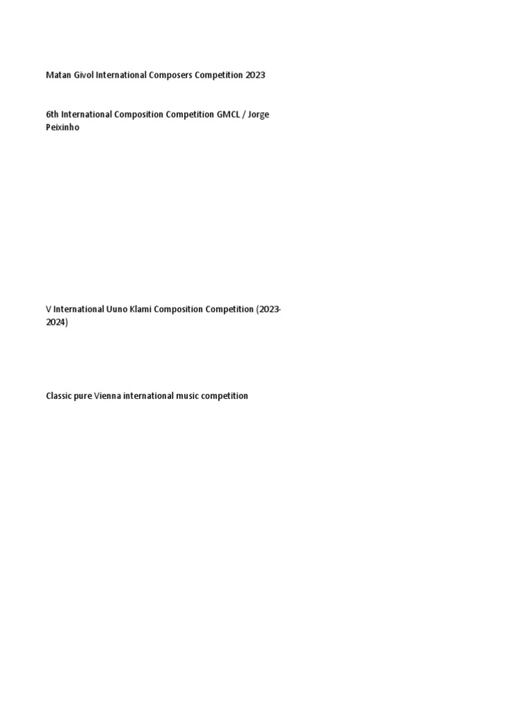 Lista Concursuri 2023 - Arianta Martie 2023 | PDF | Musical ...