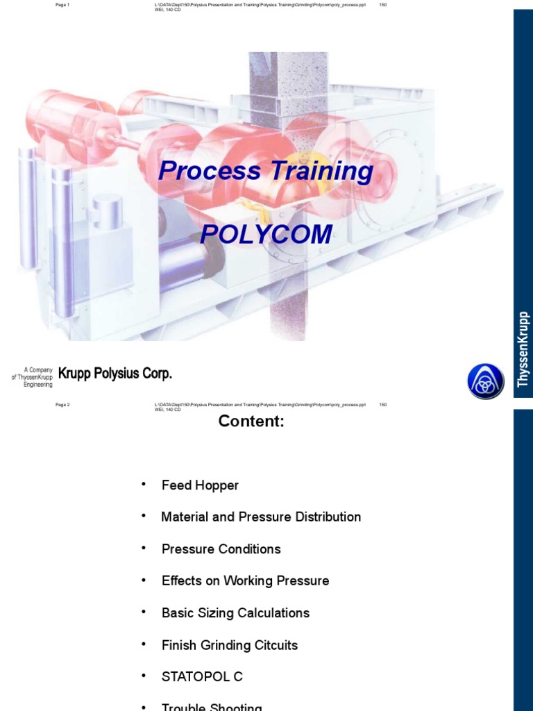 Understanding the Polycom High-Pressure Grinding Process | PDF | Mill (Grinding) | Physical Sciences
