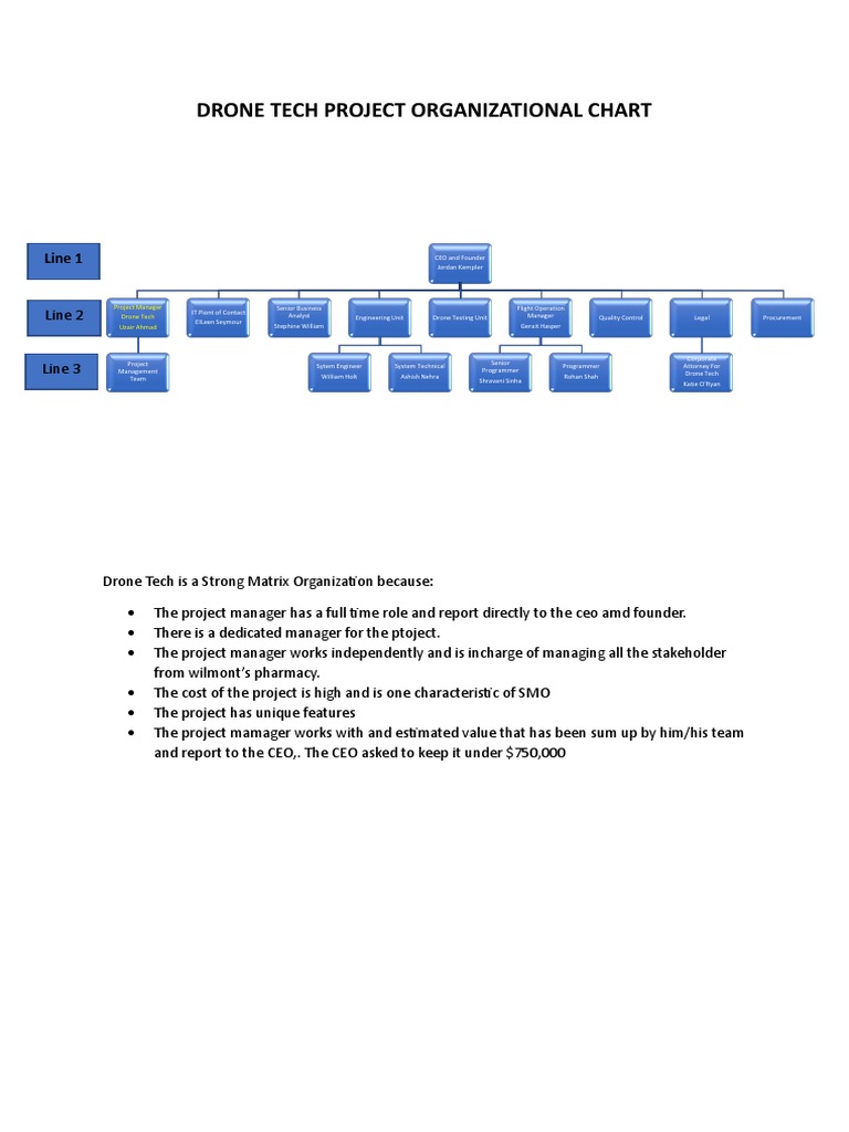 Drone Tech Project Org Chart Overview | PDF | Business | Leadership