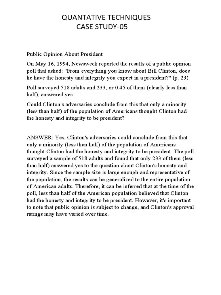 Quantative Techniques Case Study-05 | PDF | Social Science