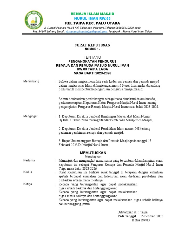 SK Remaja Islam Masjid | PDF