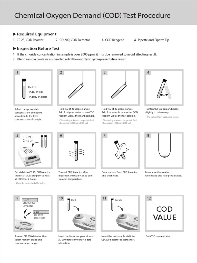 COD Test Procedure With CD 200 En1904 | PDF | Physical Sciences | Chemistry