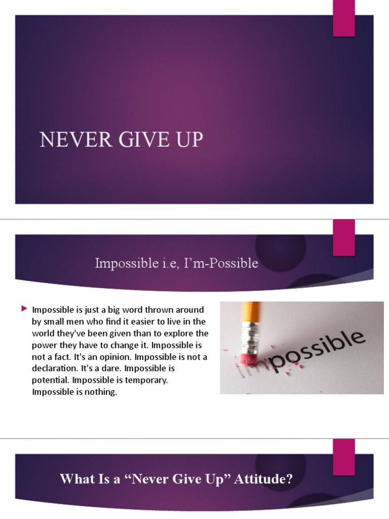 Never Give Up | PDF