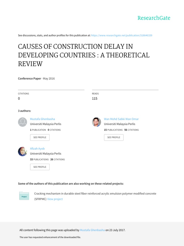 Construction Delays in Developing Countries | PDF | Employment ...