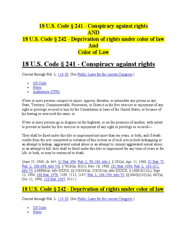 Rights Conspiracy and Deprivation Laws | PDF | Social Science