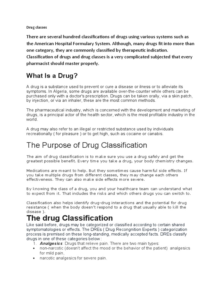 Drug Classes | PDF
