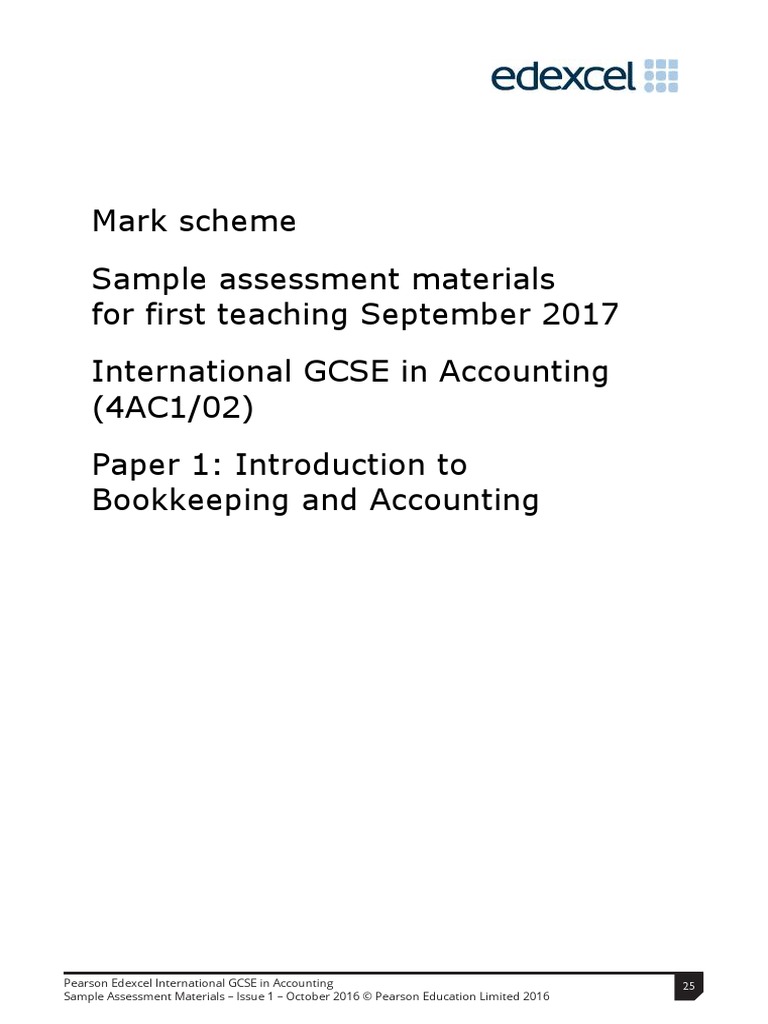 International GCSE Accounting Mark Scheme | PDF | Expense | Financial ...