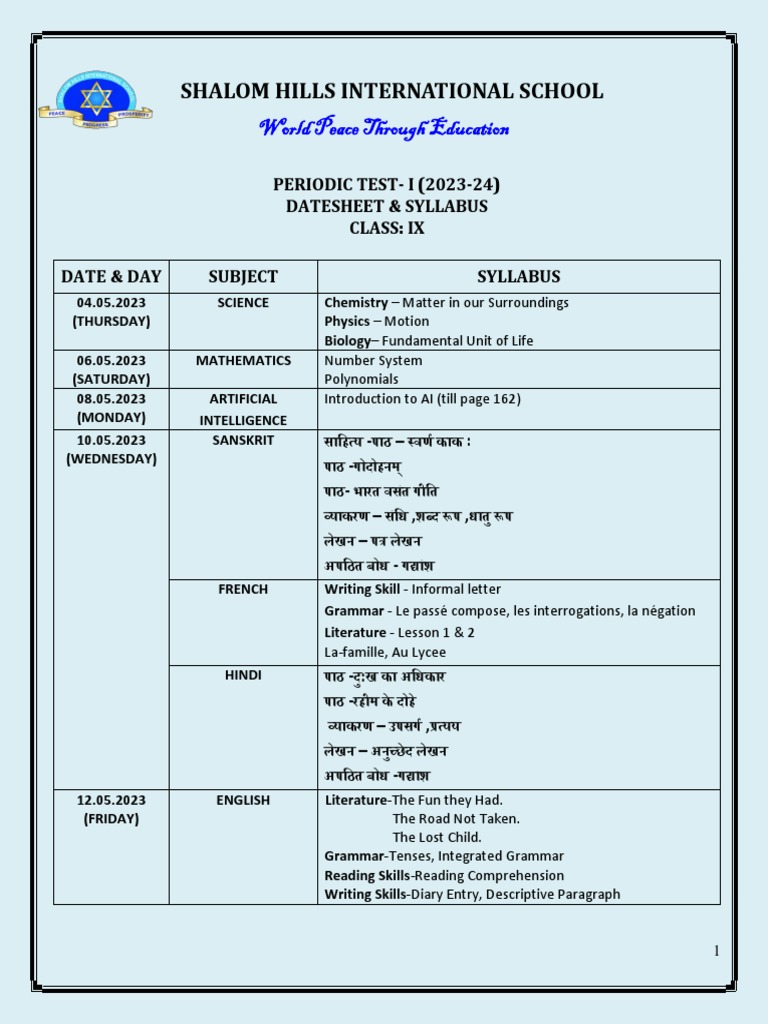 World Peace Through Education: Shalom Hills International School | PDF ...