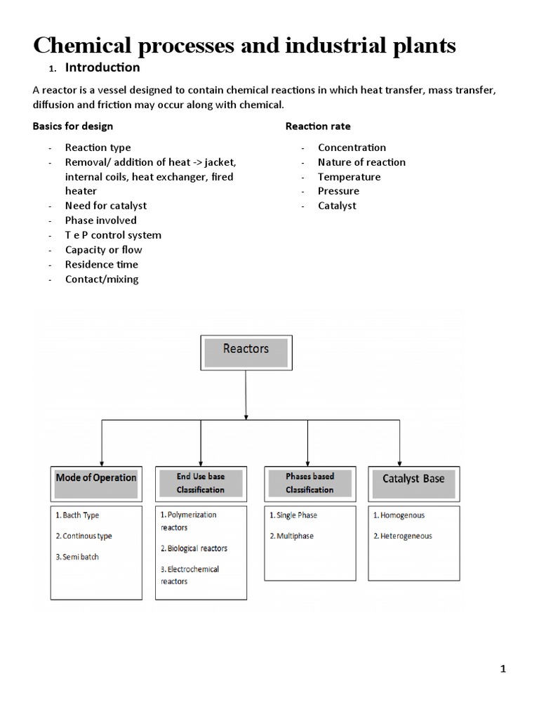 Chemical Processes and Industrial Plants | PDF | Chemical Reactor | Applied And ...