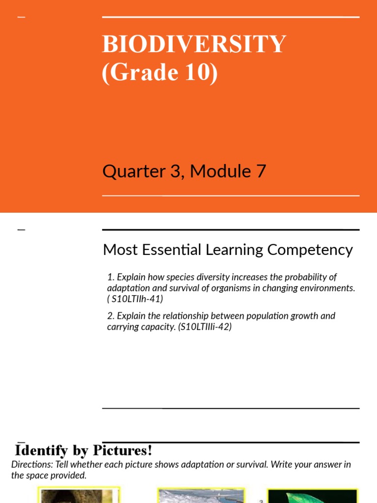 BIODIVERSITY (Grade 10) | PDF | Biodiversity | Ecosystem