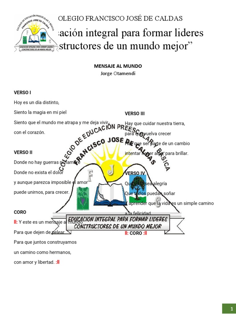 Letra - Mensaje Al Mundo | PDF