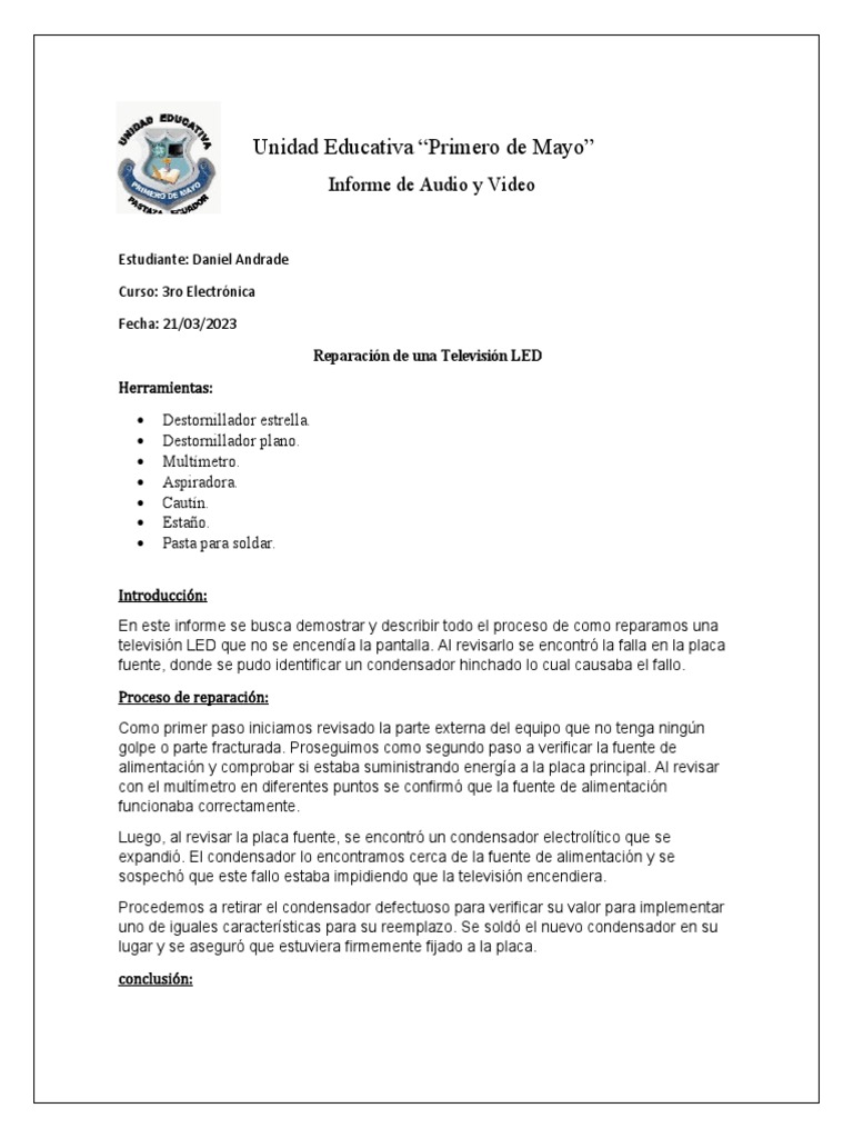 Informe Audio y Video | PDF