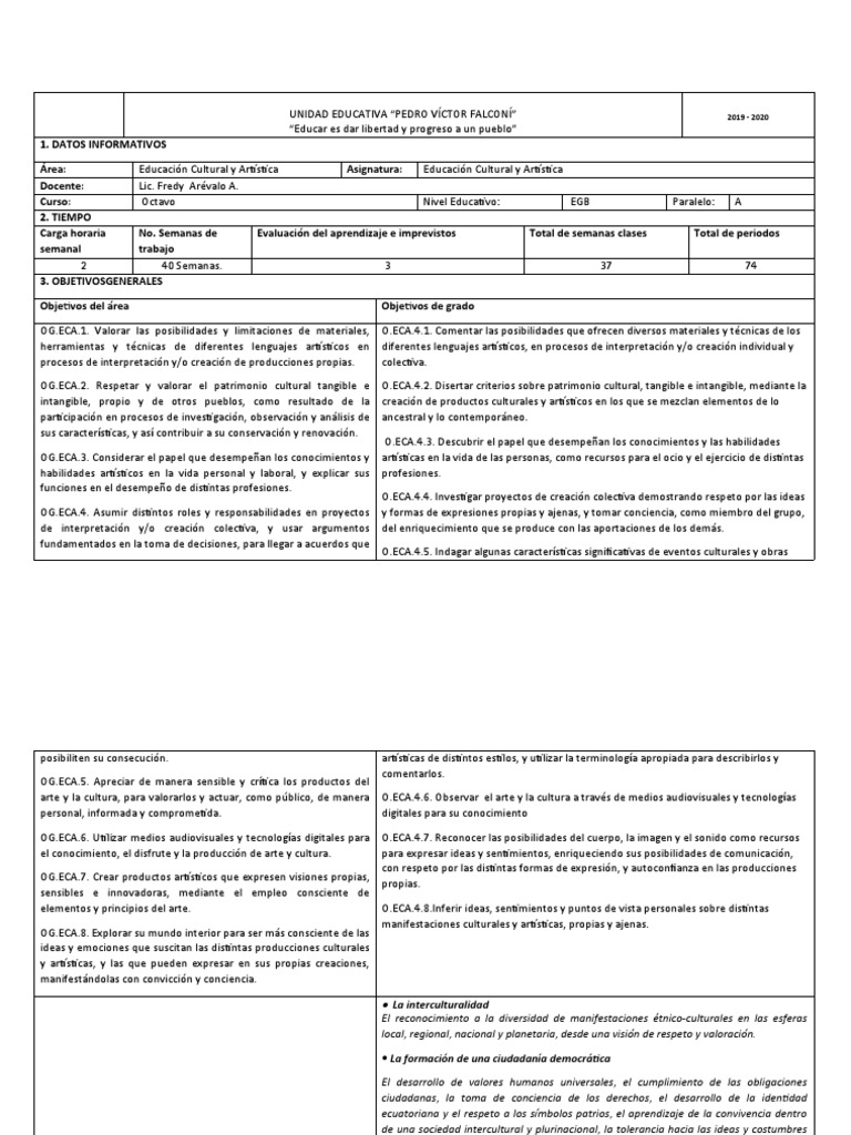 Eca - Octavo-Pca | PDF | Aprendizaje | Evaluación