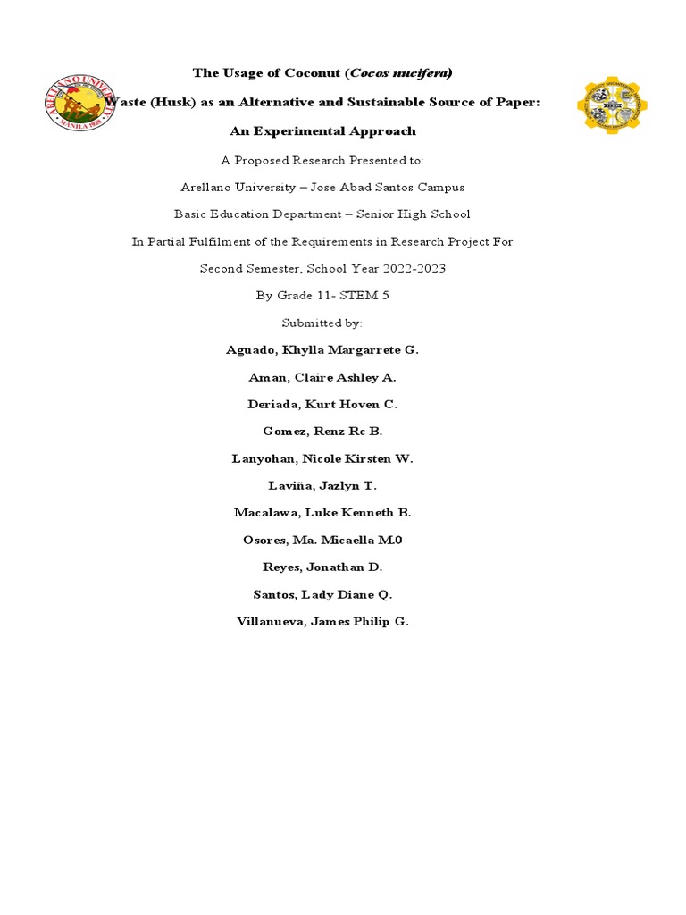 The Usage of Coconut (Cocos Nucifera) Waste (Husk) As An Alternative ...