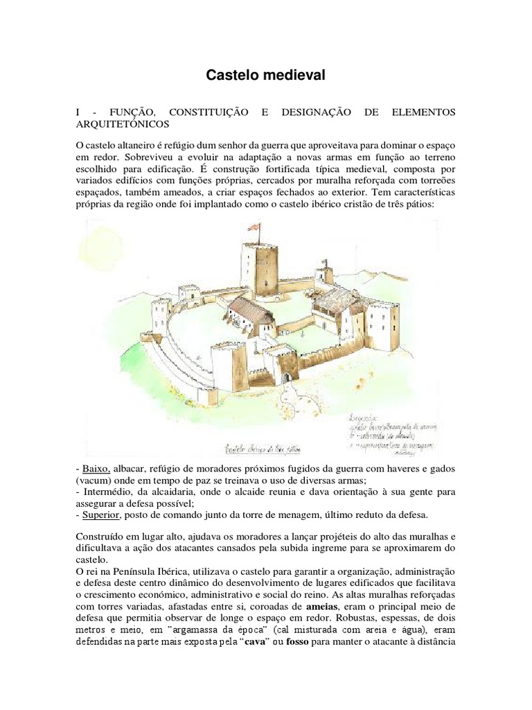 Estrutura e Função dos Castelos Medievais | PDF | Castelo