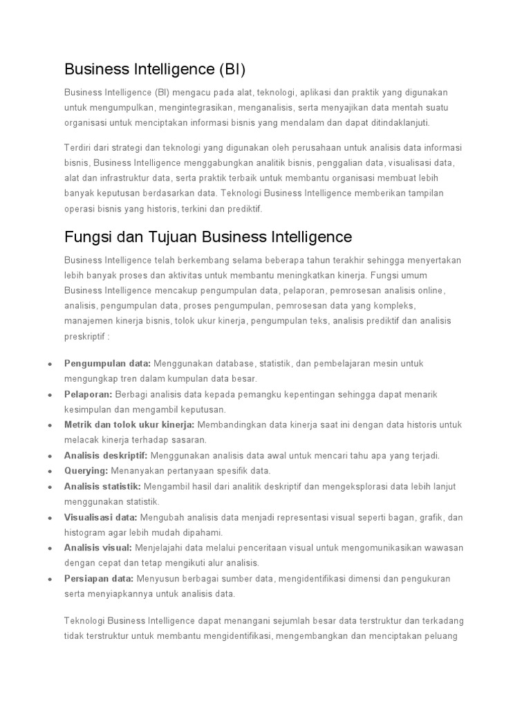 Business Intelligence | PDF