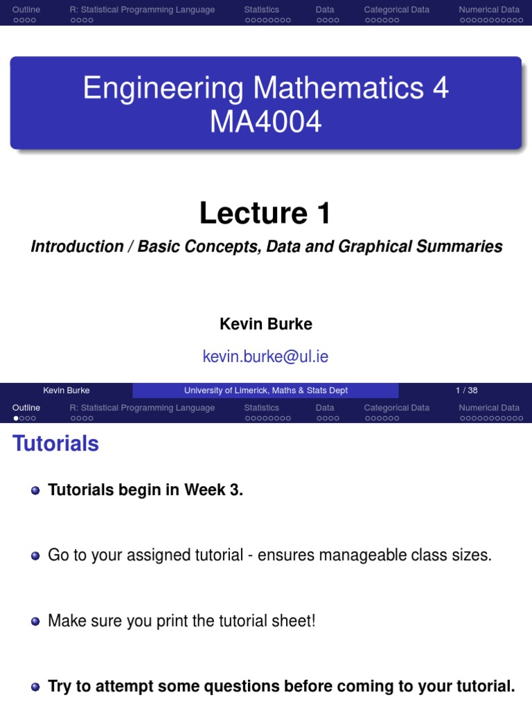 Lecture1 Intro Data and Graphical Methods | PDF | Statistics | Sampling (Statistics)