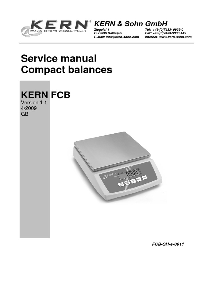 KERN FCB Compact Balances Manual | PDF | Analog To Digital Converter ...