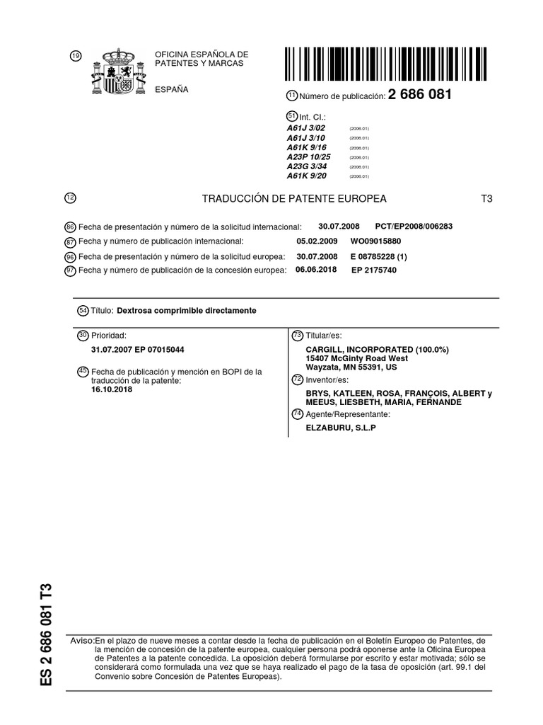 Dextrosa Comprimible: Proceso y Formulación | PDF | Tableta (Farmacia ...