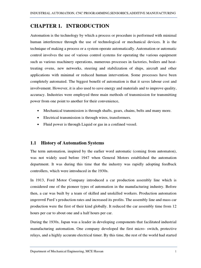 Internship Report | PDF | Automation | Valve