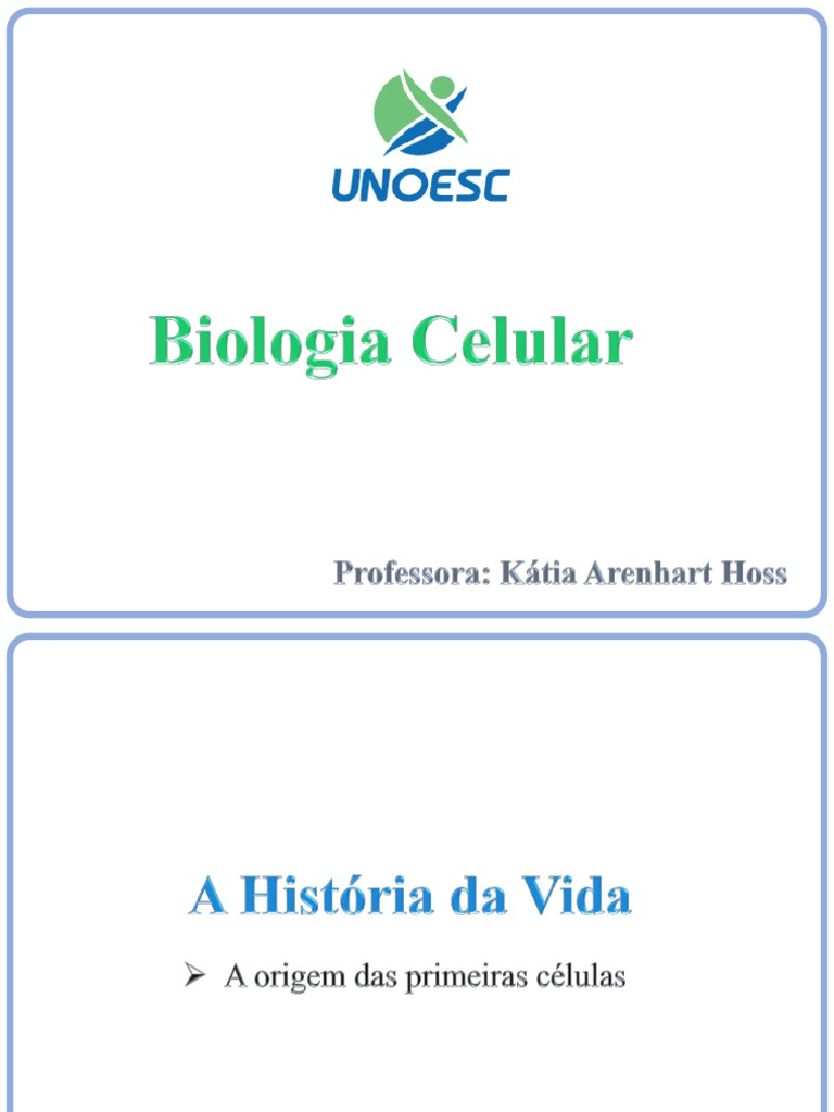 Aula 1 - A História Da Vida - Origem Das Primeiras Células PDF | PDF ...