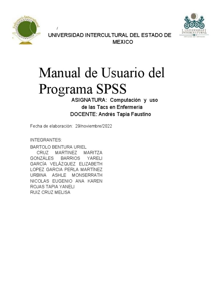 Manual SPSS | PDF | Spss | Programa de computadora Manual SPSS | PDF | Spss | Programa de computadora