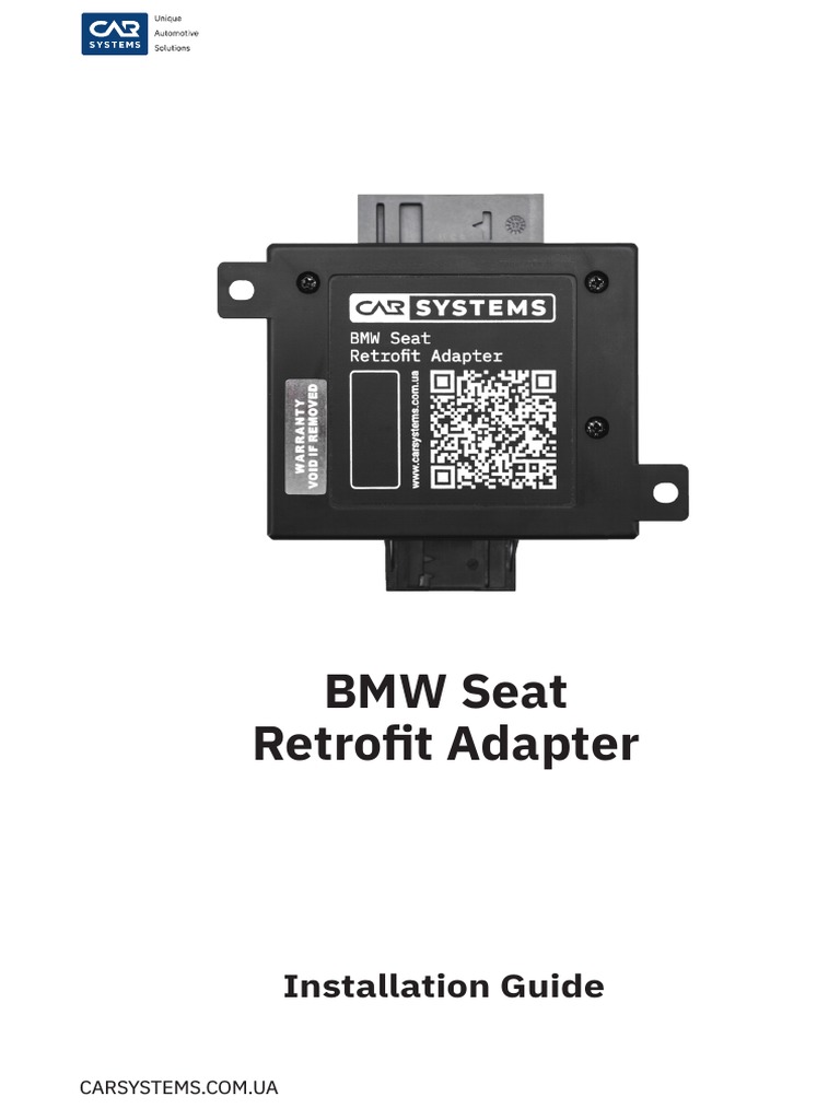 BMW Seat Retrofit Adapter Manual | PDF | Electrical Connector | Mobile App