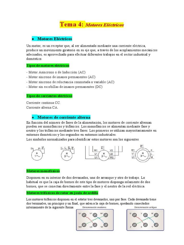 Tema 4:: Motores Eléctricos | PDF | Motor eléctrico | Relé