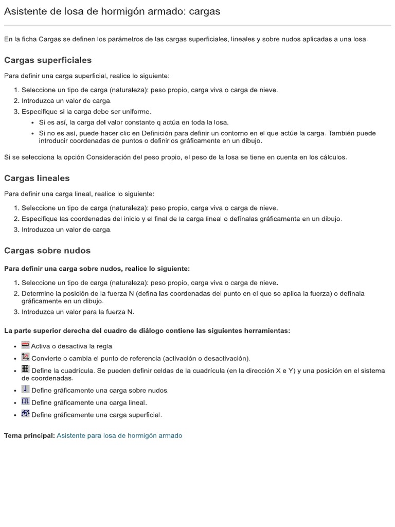 Robot Structural Analysis 2022 Ayuda - ... de Hormigón Armado - Cargas - Autodesk | PDF