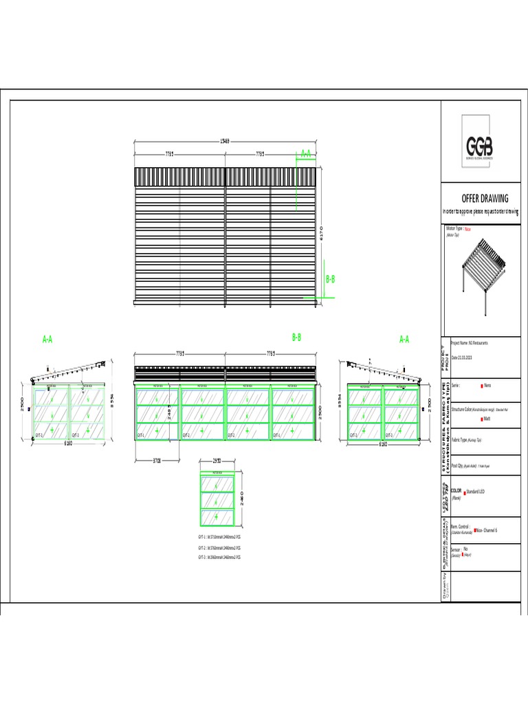 Approve Order Drawing for N1 Restaurants Motorized Projection Screen | PDF