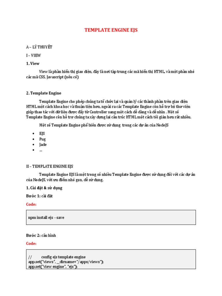 Template Engine Ejs | PDF