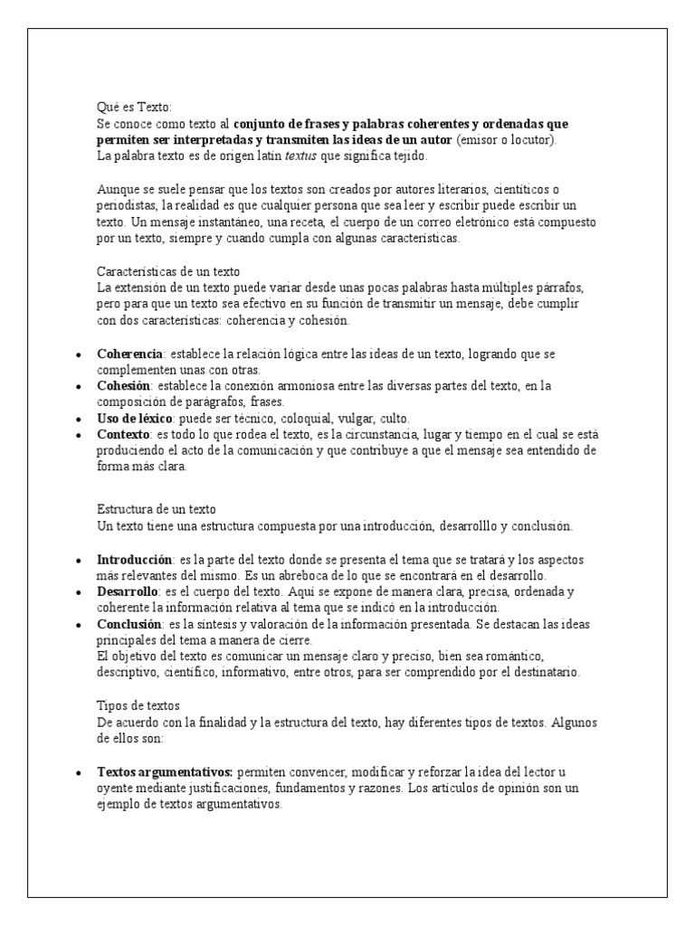 Tipos y características del texto | PDF | Narración | Comunicación