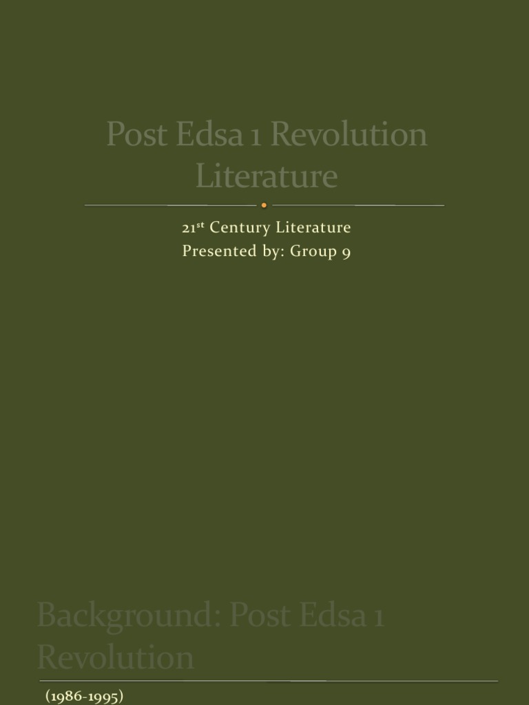 Post Edsa 1 Revolution Literature | PDF | Philippines