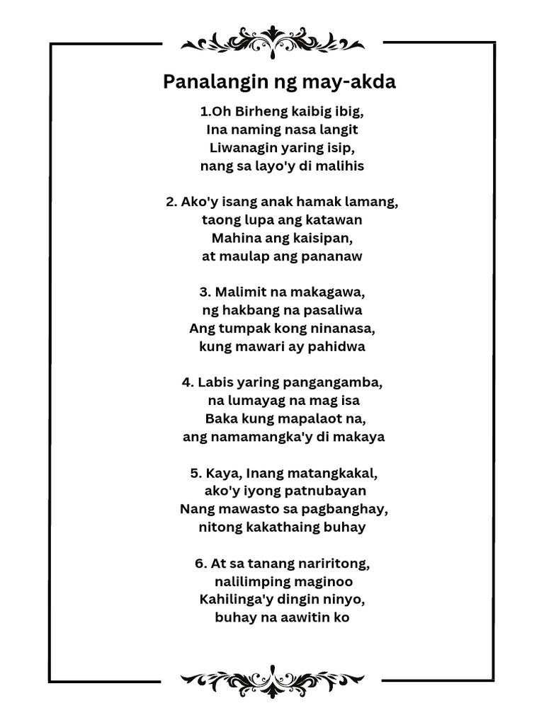 Panalangin NG May-Akda | PDF