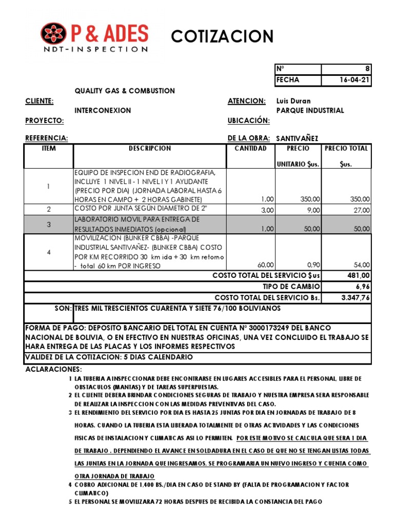 008 Cotizacion Astrodom | PDF | Economias