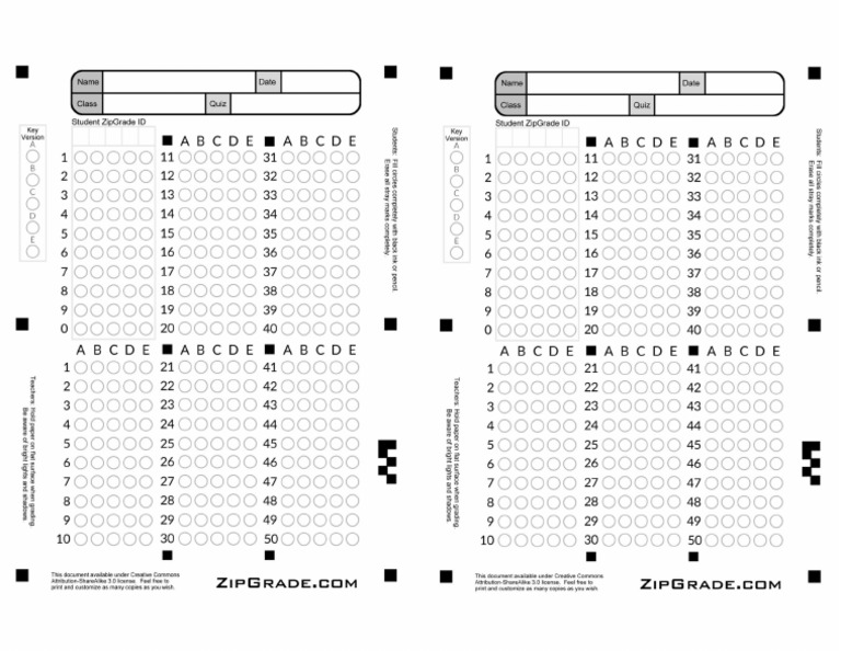 Answer Sheet | PDF