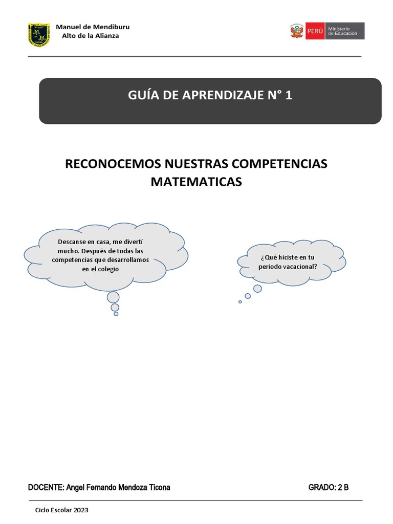 Semana 1 Guia de Aprendizaje 2B | PDF | Estadísticas | Matemáticas