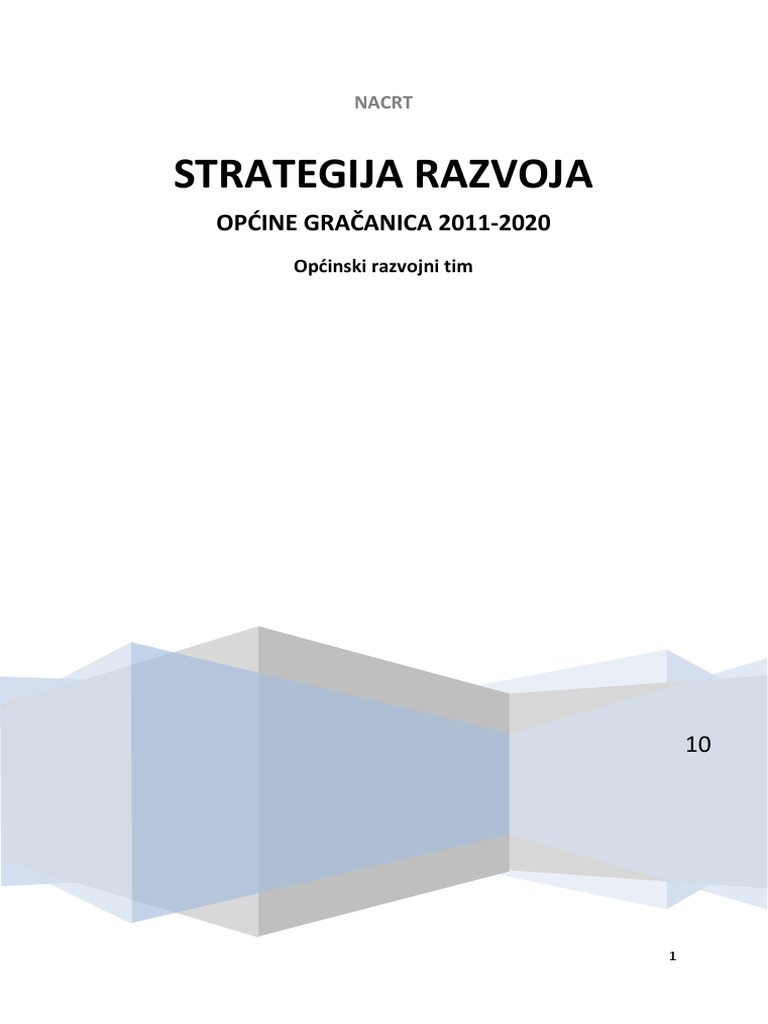 Strategija Razvoja Opcine Gracanica Za Period 2011-2020 | PDF