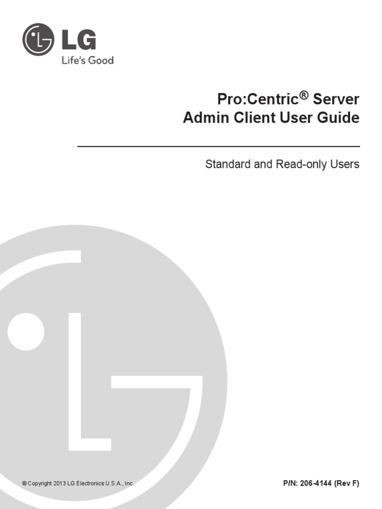 Pro:Centric Server Admin Client User Guide: Standard and Read-Only Users | PDF | Operating ...