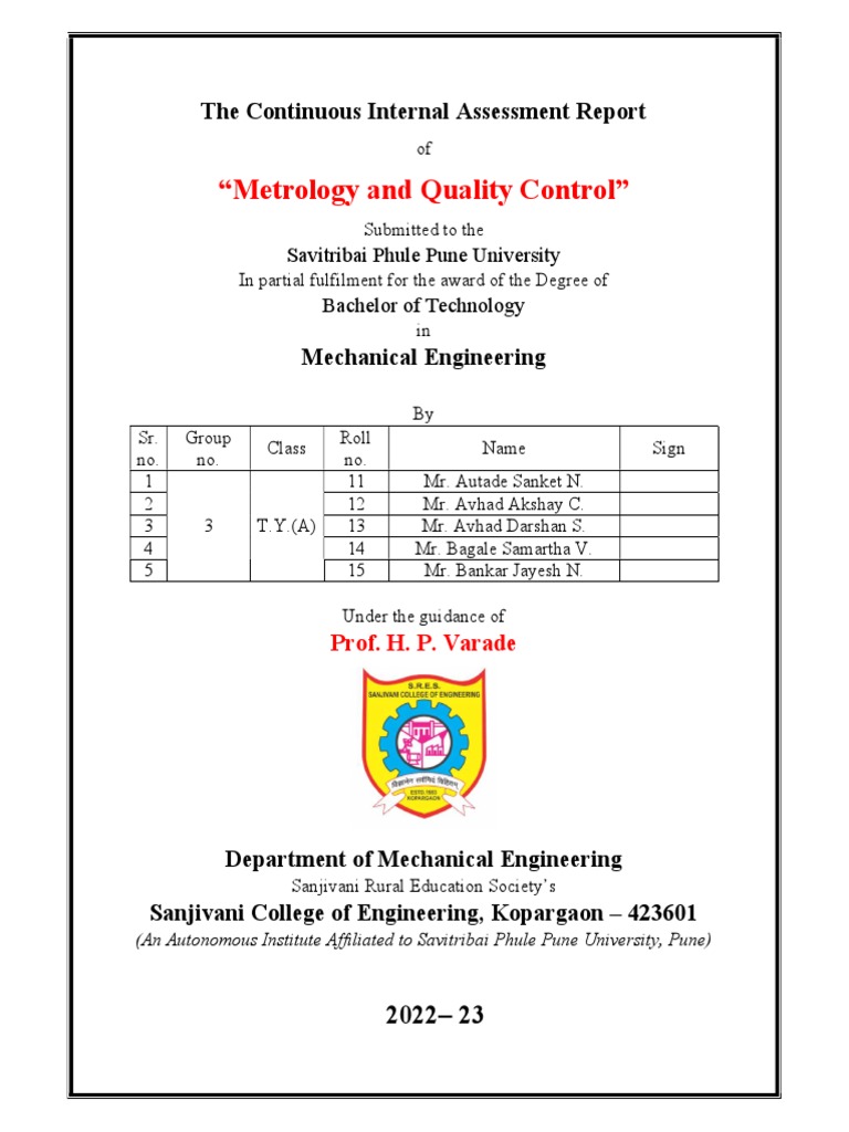 MQC Report New 1 | PDF | Metrology | Science