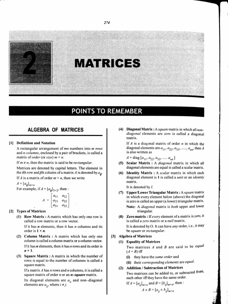 MATRICES | PDF | Matrix (Mathematics) | Operator Theory