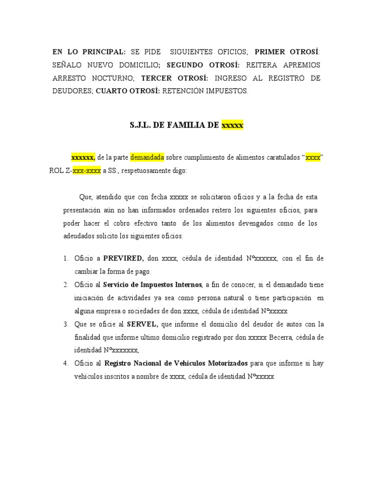 Solicitud de Oficios y Medidas de Apremio | PDF