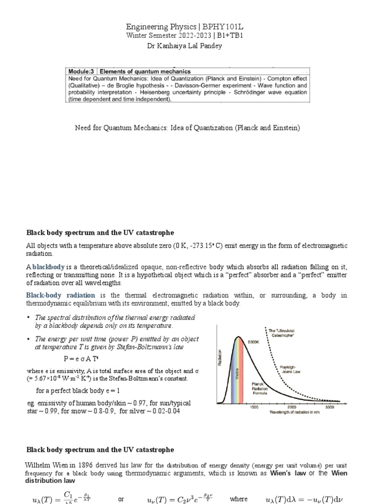 Engineering Physics - : BPHY101L | PDF | Electromagnetic Radiation ...