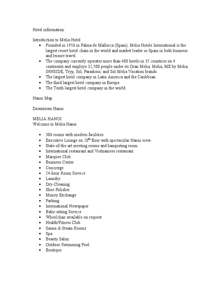 Hotel Information | PDF | Hotel