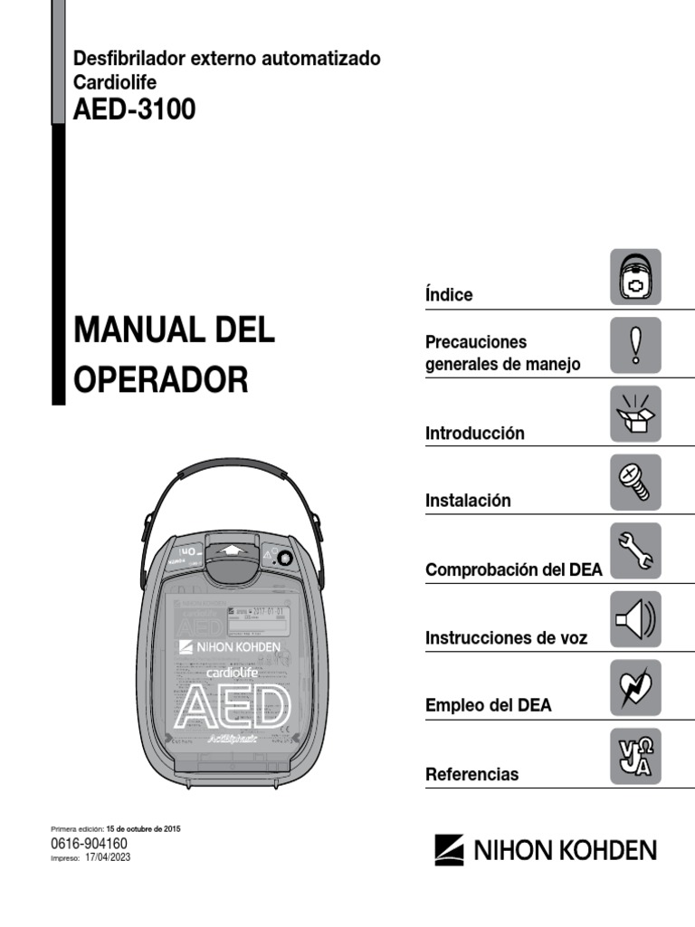 Manual del Desfibrilador AED-3100 | PDF | Reanimación cardiopulmonar ...