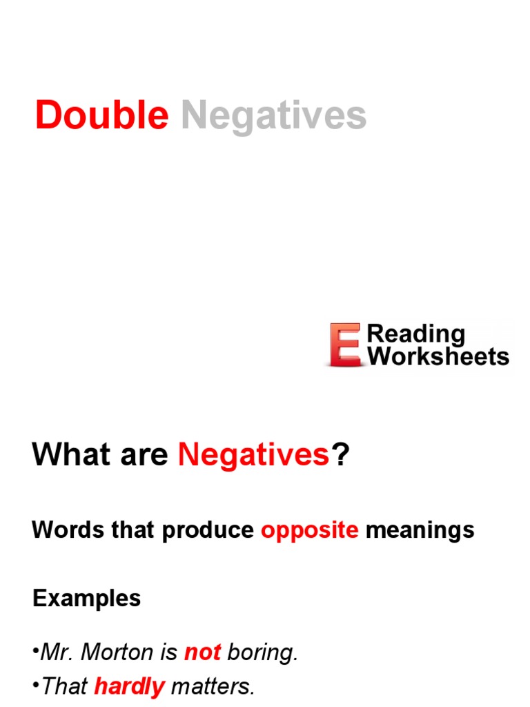 Understanding Double Negatives | PDF | Self-Improvement
