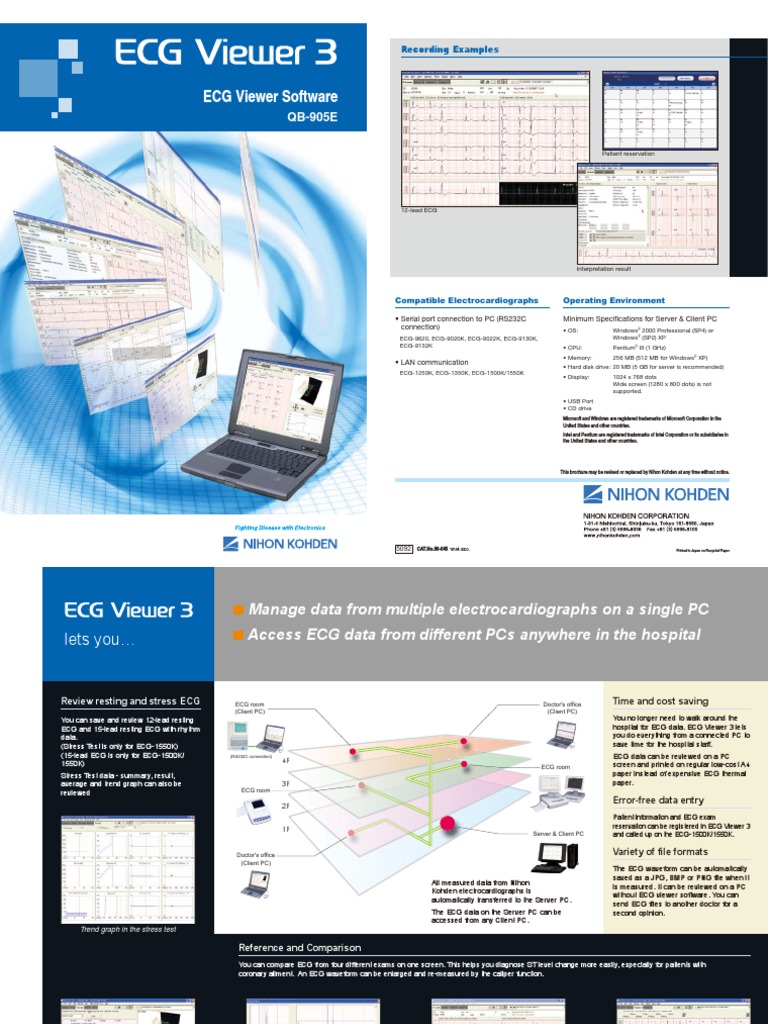 Brochure ECG Viewer 3 | PDF | Personal Computers | Microsoft Windows