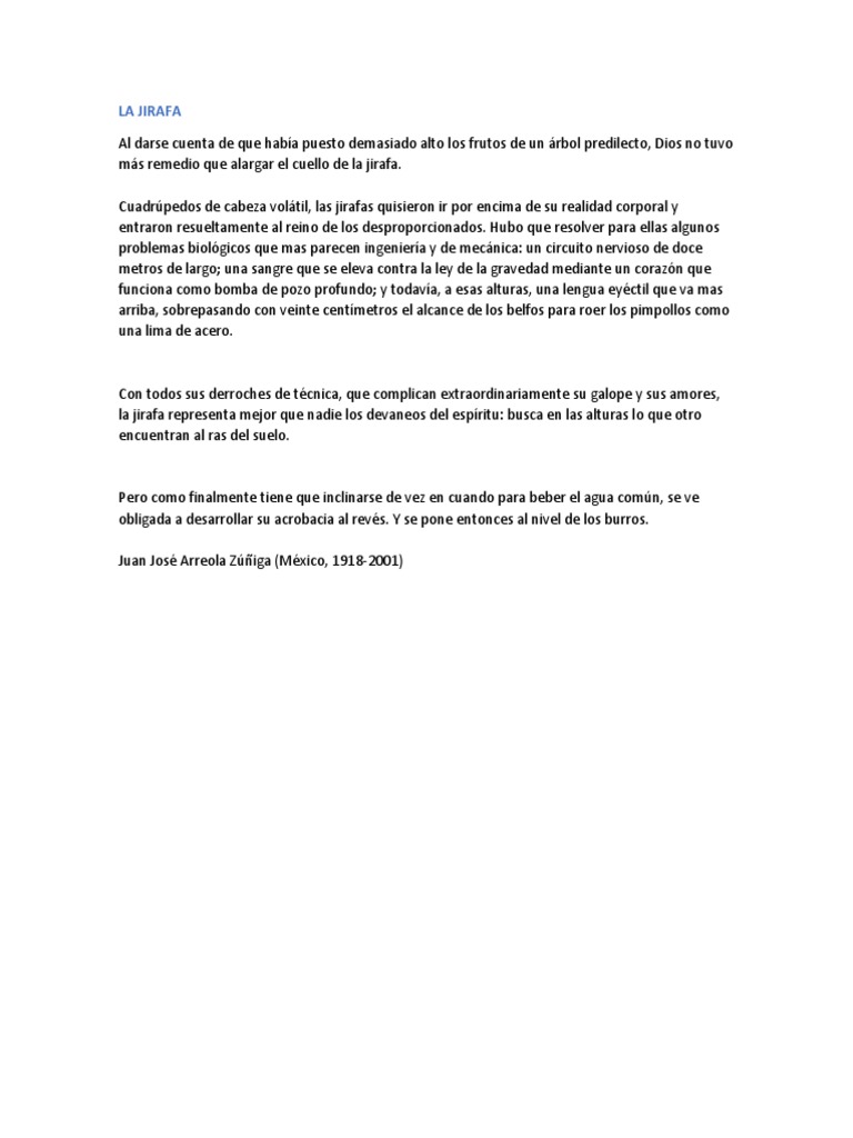 La Jirafa Pdf